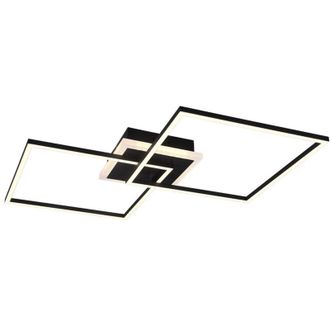 Reality Plafonnier Arribo Carr&eacute; Noir Led Dimmable Rgbw Trio Lighting