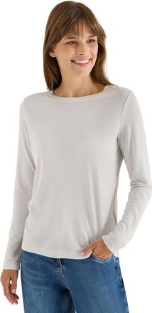 Cecil Damen 3227751 Glitzerndes Jersey Shirt, Light Greige, XXL
