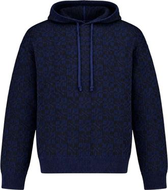 Kenzo Kenzogram Strick-Kapuzenpullover - - Sweatshirts & Hoodies - Herren - Blau - L