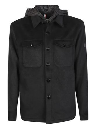 PMDS Premium Mood Denim Superior Gesteppte Kapuzenjacke - Schwarz