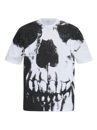 Alexander McQueen t-shirt à imprimé tête de mort - Blanc