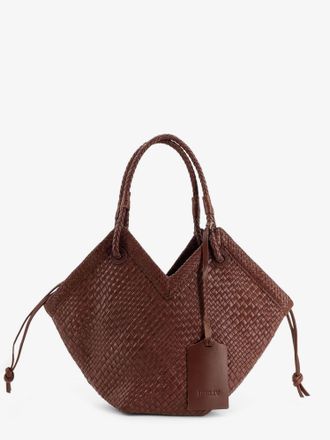 Ibeliv Trinity Medium vegetable-tanned leather shoulder bag with a woven pattern - IBELIV - gender_Woman