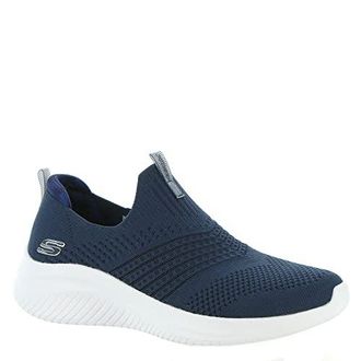 Skechers Baskets Mains Libres Ultra Flex 3.0 Brilliant Path pour Femme, Bordure en Tricot Bleu Marine, 37.5 EU