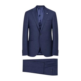 Luigi Bianchi Mantova Einknopf Sakko - - Suits - Herren - Blau - 4XL