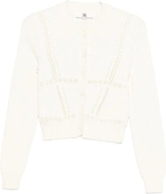Ermanno Scervino Femme, Pulls, Blanc, Taille: 42 FR Silk Cotton Cardigan