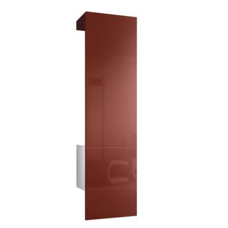 Vladon Garderobe Carlton Set 5, Made in Germany, Garderobenset bestehend aus 1 Garderobenpaneel mit integrierter Tür und 1 Kleiderstange, Weiß matt/Bordeaux 