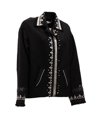 Valentino Garavani Womens Black Embellished Jacket Clothing