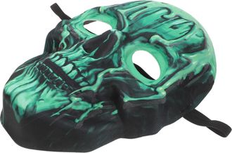 Cabilock Leuchtende Totenkopf Maske Halloween Kost&uuml;m Gothic Skelettmaske mit Verstellbarem Riemen Unisex Party Zubeh&ouml;r f&uuml;r Gruselige Verkleidung und Cosplay