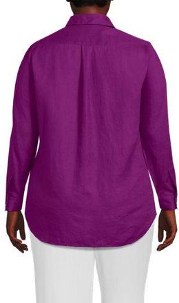 Lands End Leinenbluse, Damen, Größe:48-50 plus, Lila, Leinen, by Lands End