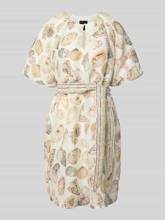 Marc Cain Knielanges Kleid aus Viskose mit Bindeg&uuml;rtel