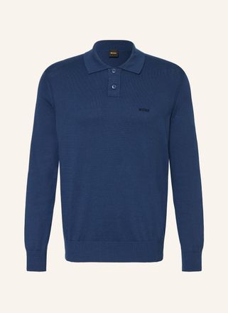 HUGO BOSS Strick-Poloshirt Asac blau