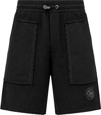 Plein Sport Short de jogging &agrave; bords francs - Homme - Sport - Noir - Taille: 2XL