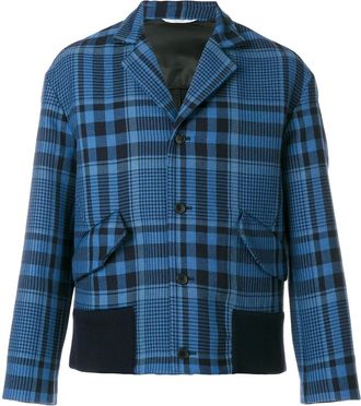 Valentino Garavani veste à motif tartan - Bleu