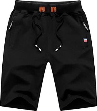 ORANDESIGNE Short Homme Coton Court Été Casual Pantalon Homme Court Slim Fit Shorts et Bermudas A lélasticité Short Cargo Couleur Unie avec Fermeture Éclair Poche