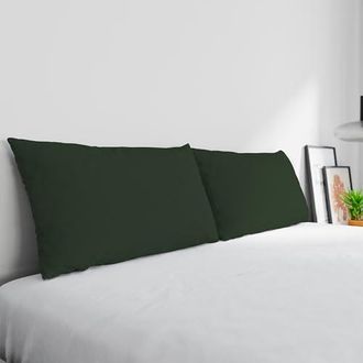 Italian Bed Linen Paar Kissenbez&uuml;ge Max Color 100% Baumwolle, Made in Italy, Gr&ouml;&szlig;e Kissenbezug 50 x 80 cm mit Innenklappe, einfarbig - Olivgr&uuml;n