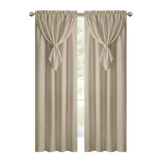 Achim Achim Allegra Fenstervorhang mit angen&auml;htem Volant in Tropfenform, 107 cm Breite, 213 cm L&auml;nge, 5,1 cm Stangentasche, Taupe, ultraweicher, lichtfilter