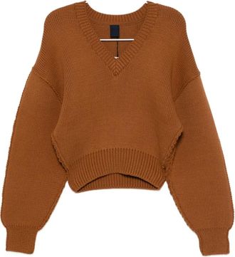 Juun.J pull à col v - Marron