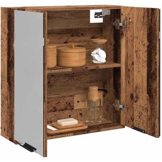 vidaXL Vidaxl - Armoire &agrave; miroir de salle de bain vieux bois 64x20x66,5 cm