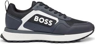 BOSS Hommes Jonah Runn Baskets lacées en mélange de matières avec Similicuir