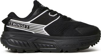 Twin-Set Sneakers mit Logo-Print - Schwarz