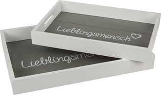 Out of the Blue Tablett, Holz, Mehrfarbig, 35 x 24 x 25 cm, 2-Einheiten