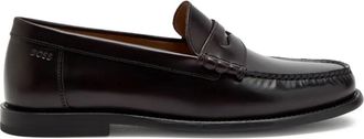 BOSS mocassins &agrave; logo emboss&eacute; - Rouge