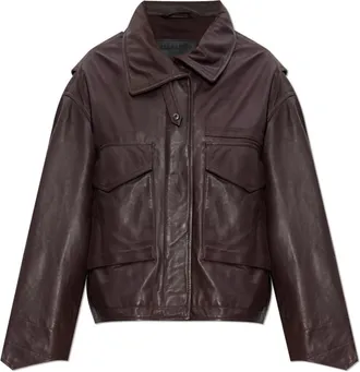 AllSaints Femme, Vestes, Rouge, Taille: 40 FR Veste en cuir Clay