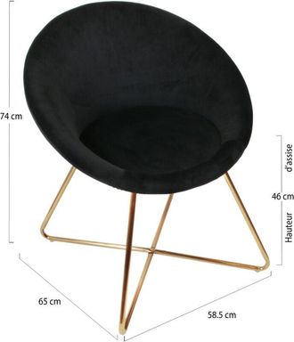 The Home Deco Factory Fauteuil Karl Noir