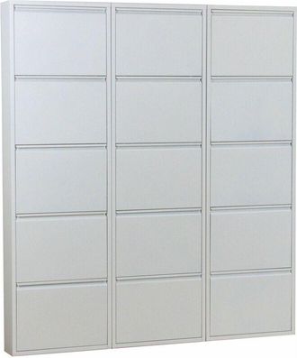 ebuy24 Ebuy24 - Pisa Armoire à chaussures avec 15 casiers/portes en métal blanc. Livrée entièrement montée