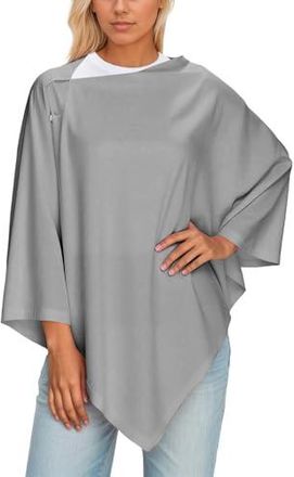 Generic Wraps élégant et polyvalent veste-châle tricot avec bouton front tenue extérieure tendance et confort exceptionnel pour toute saison (Grey, One Size)