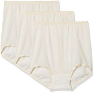 Bali Intimates Damen Skimp Skamp Underwear, Full Coverage Brief, No Panty Lines, 3-Pack Slip, Moonlight/Moonlight/Moonlight, 34 (3er Pack)