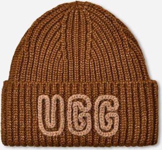 UGG Ribbed Beanie aus dickem Material für Damen in Deco, Größe Acrylmischung