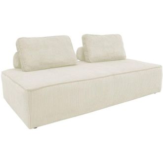 Sweeek Sweeek - 2-Sitzer Sessel f&uuml;r ein modulares Sofa - Cordbezug, Cord, Creme