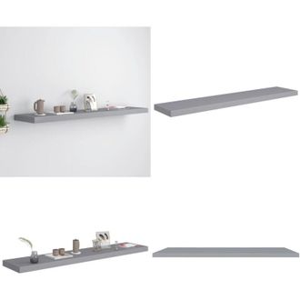 vidaXL Schwebendes Wandregal Grau 120x23,5x3,8 cm mdf - Wandregal - Schwebend - Grau - Wohnraumdeko - M&ouml;bel - Home & Living