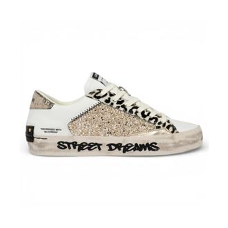 Crime London Femme, Chaussures, Blanc, Taille: 38 EU Distressed Chrome Fang Baskets