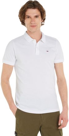 Tommy Jeans Herren Poloshirt Kurzarm Slim Fit, Wei&szlig; (White), 3XL