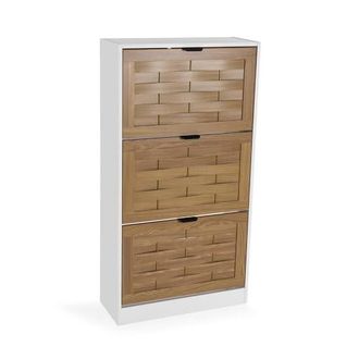 VERSA Meuble à Chaussures 3 Tiroirs Marron Viken, Style Moderne, 115x60x24 cm, Panneau de Particules, Marron