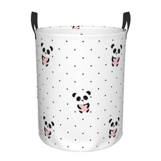 Generic Niedlicher Panda-Cartoon Korb Aufbewahrung Rund Korb W&auml;sche Mit Henkel W&auml;schebeh&auml;lter F&uuml;r Lagerung Kuscheltier W&auml;schesack