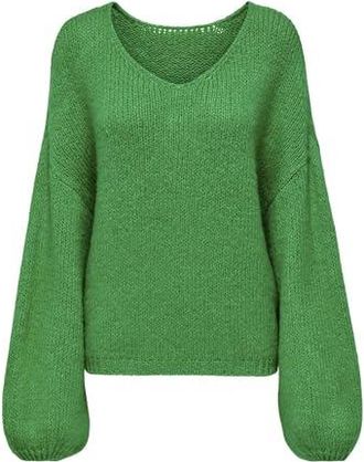 Jacqueline de Yong JdY Jdydinea L/S Reversible Pullover KNT Dinea Pull, Vert Vif, S Femme
