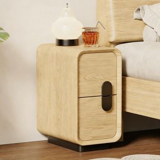 Generic Schmaler Nachttisch, Nachttisch Mit Schubladen, Massivholz, Bodenstehende Schrankbeine for Sofa-Beistelltisch, Tv-Schrank