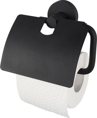 Haceka Kosmos Toilet roll Holder with Flap Black