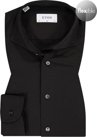 Eton Herren Hemd schwarz Slim Fit