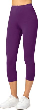 Merry Style Damen Leggings 3/4 Capri Leggings aus Viskose MS10-144 (Pflaume, XS)