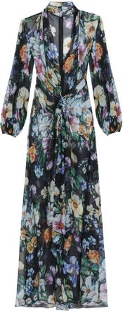 Dolce & Gabbana robe longue &agrave; fleurs - Noir