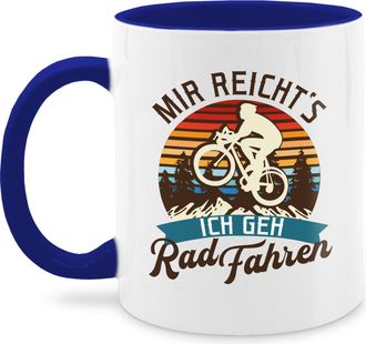 Shirtracer Tasse Tassen 325ml - Radsport - Mir reichts ich geh Rad fahren - Mountainbike Geschenk Fahrrad - 325 ml - Dunkelblau - geschenke für fahrradbegeistert