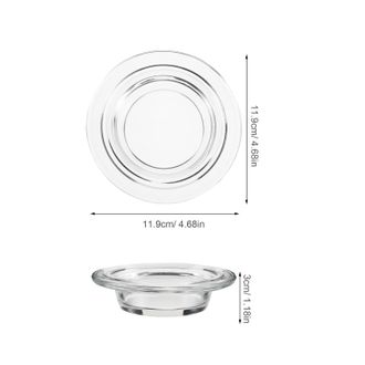 BESPORTBLE jojofuny 2 St&uuml;ck Pack Wachsw&auml;rmer Ersatzschale aus Glas Rund 11,9cm Transparent Wiederverwendbar Einlage f&uuml;r Duftlampe zum Wachsschmelzen Kompatibel m