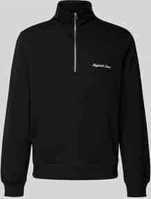 Jack & Jones Sweatshirt mit Troyer-Kragen und Label-Stitching