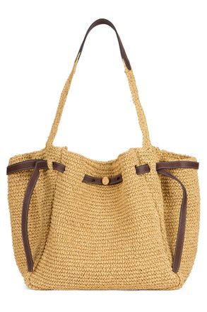 Tory Burch Womens Tote Bag Romi Natural Raffia