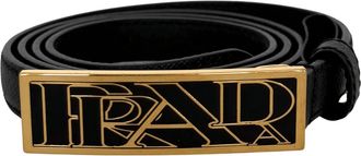 Prada G&uuml;rtel - Prada belt, black with gold Prada buckle, 80cm / v - Gr. ONE SIZE - in Gold - f&uuml;r Damen