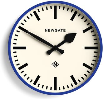 Newgate Watches Number Three Railway wanduhr | Retro inspirierte Moderne bahnhofsuhr | 37cm | Blau | Markierungs zifferblatt | Mid Century Stil f&uuml;r k&uuml;che, Wohnzimmer 